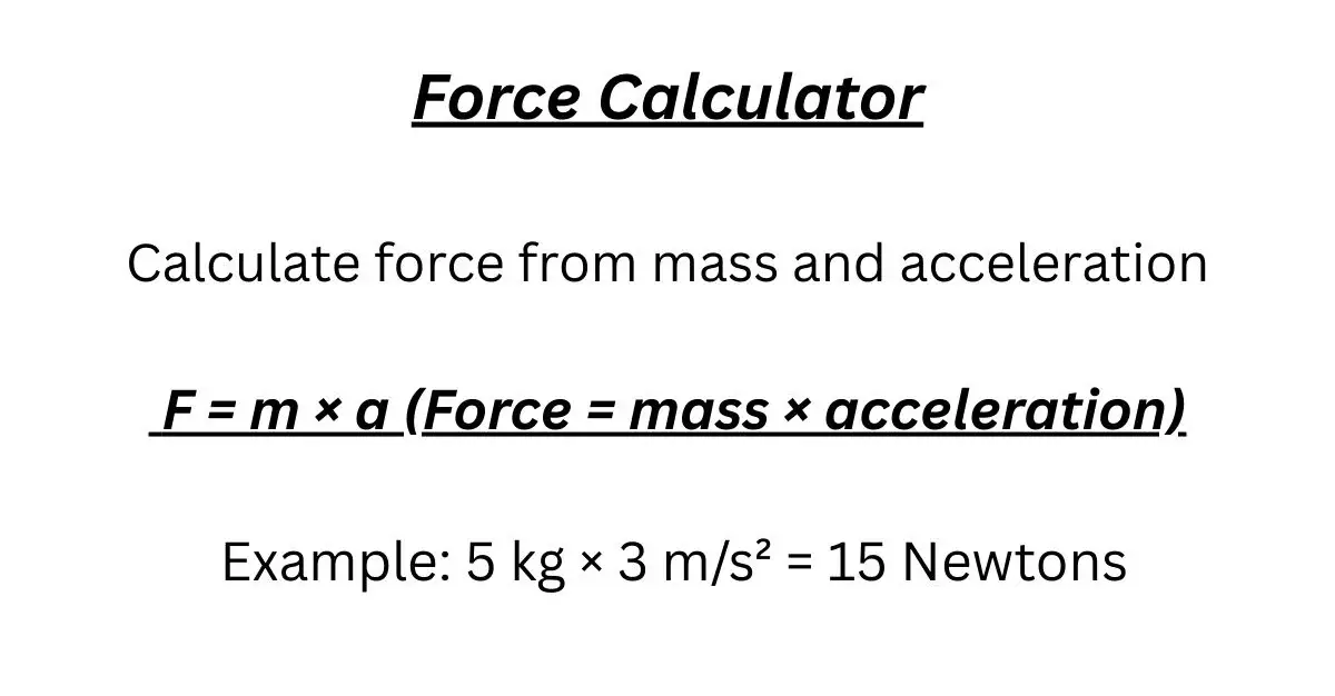 Force Calculator - Online Free Calculator Net