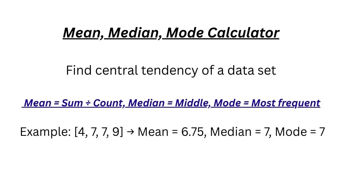 Mean Median Mode Calculator